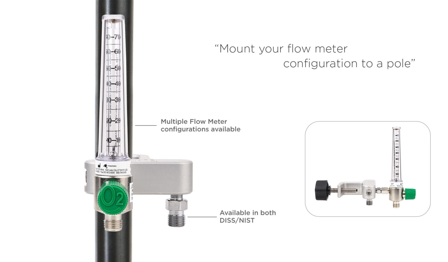 Single O2 Flow Meter Manifold - Maxtec